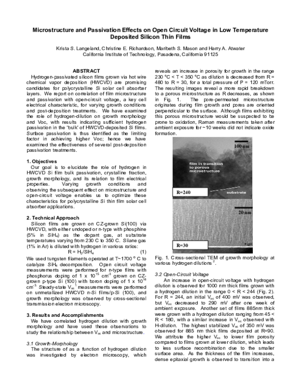 (PDF) Microstructure and Passivation Effects on Open Circuit Voltage in ...