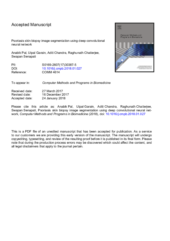(PDF) Psoriasis skin biopsy image segmentation using Deep Convolutional ...