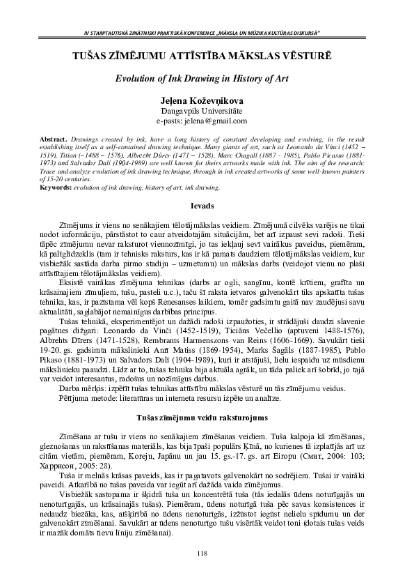 (PDF) Evolution of Ink Drawing in History of Art