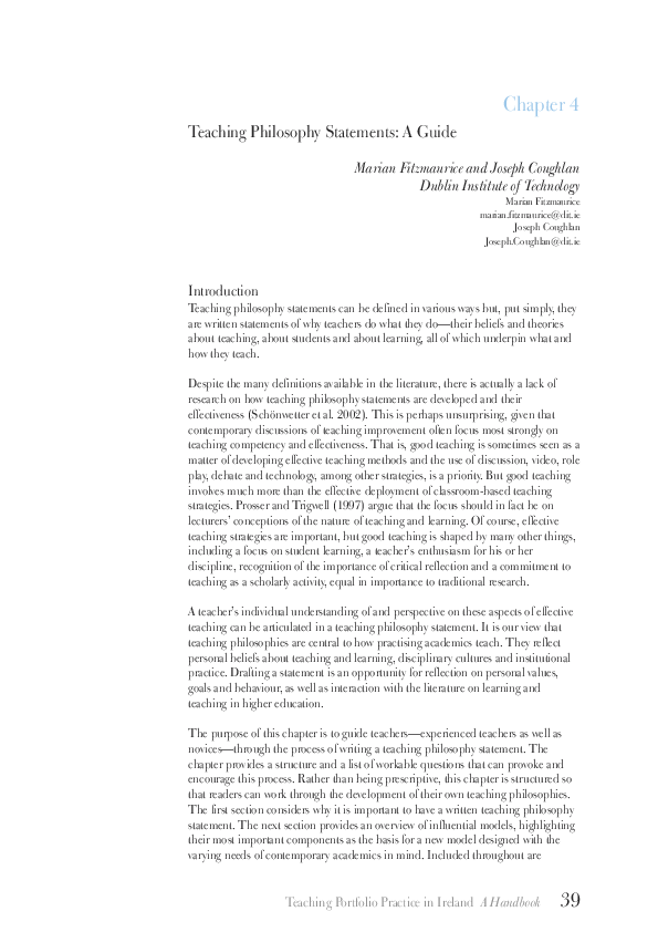 (PDF) Teaching Portfolio Practice in Ireland A Handbook 39 Teaching ...