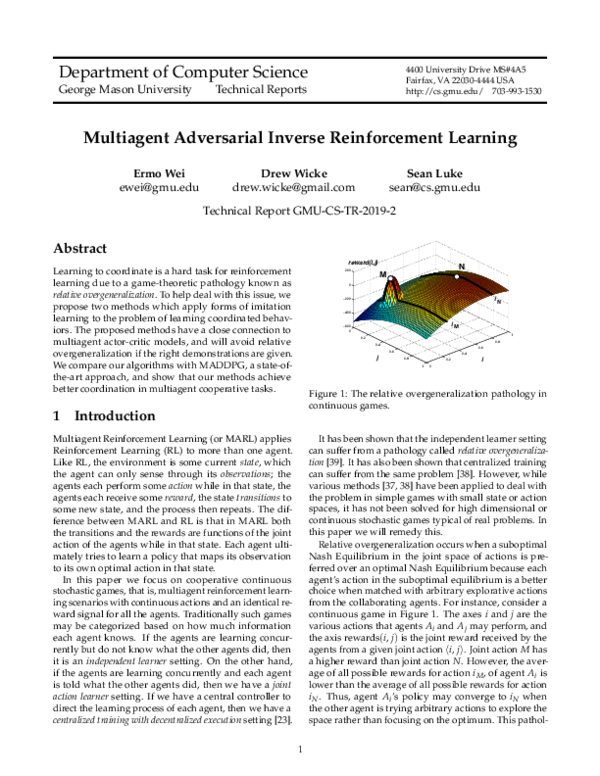 (PDF) 2 . 3 Inverse Reinforcement Learning and Imitation Learning | Ermo Wei - Academia.edu