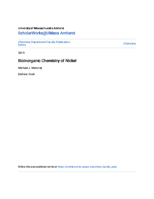 (PDF) Bioinorganic Chemistry of Nickel