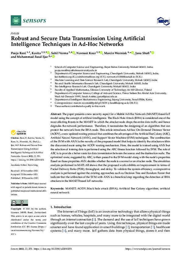(PDF) Robust and Secure Data Transmission Using Artificial Intelligence Techniques in Ad-Hoc ...