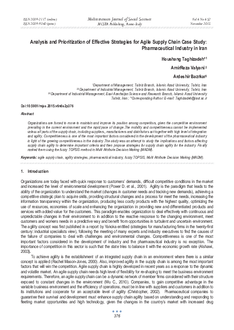 (PDF) Analysis and Prioritization of Effective Strategies for Agile Supply Chain Case Study ...