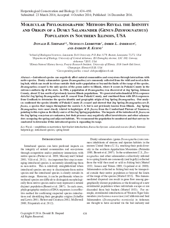 (PDF) Molecular Phylogeographic Methods Reveal the Identity and Origin ...