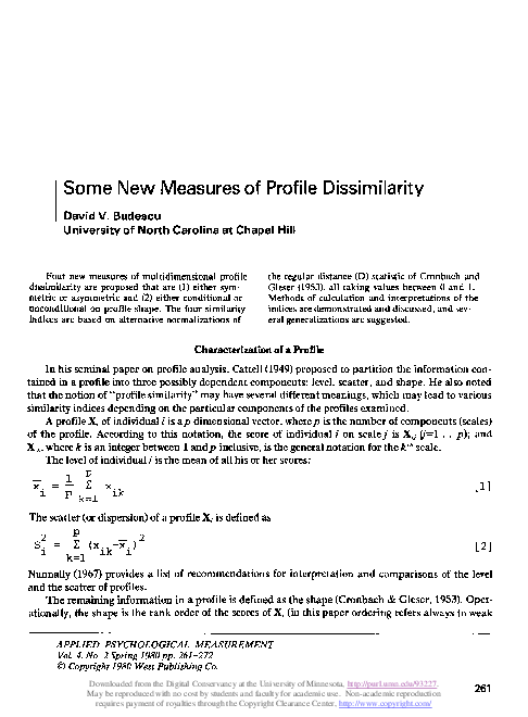 (PDF) Some New Measures of Profile Dissimilarity