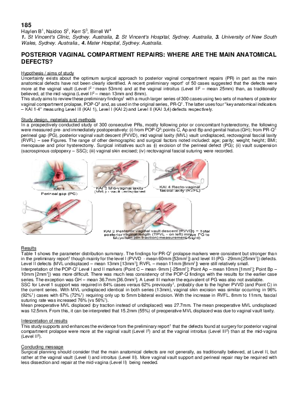 (PDF) Posterior vaginal compartment repairs: Where are the main ...