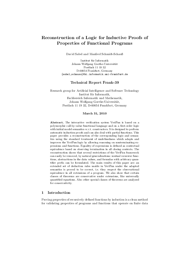 (PDF) Reconstruction of a logic for inductive proofs of properties of functional programs
