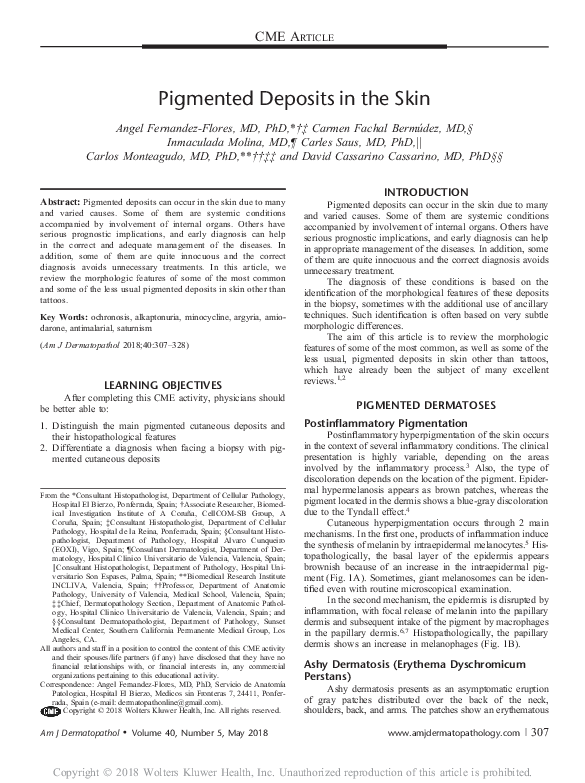 (PDF) Pigmented Deposits in the Skin