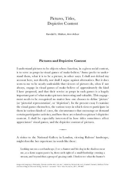 (PDF) Pictures, Titles, Depictive Content