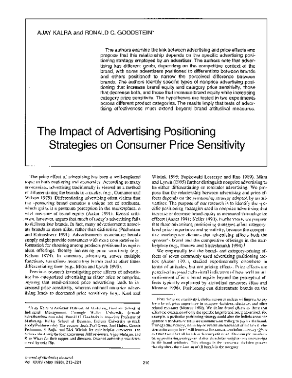 (PDF) The Impact of Advertising Positioning Strategies on Consumer ...