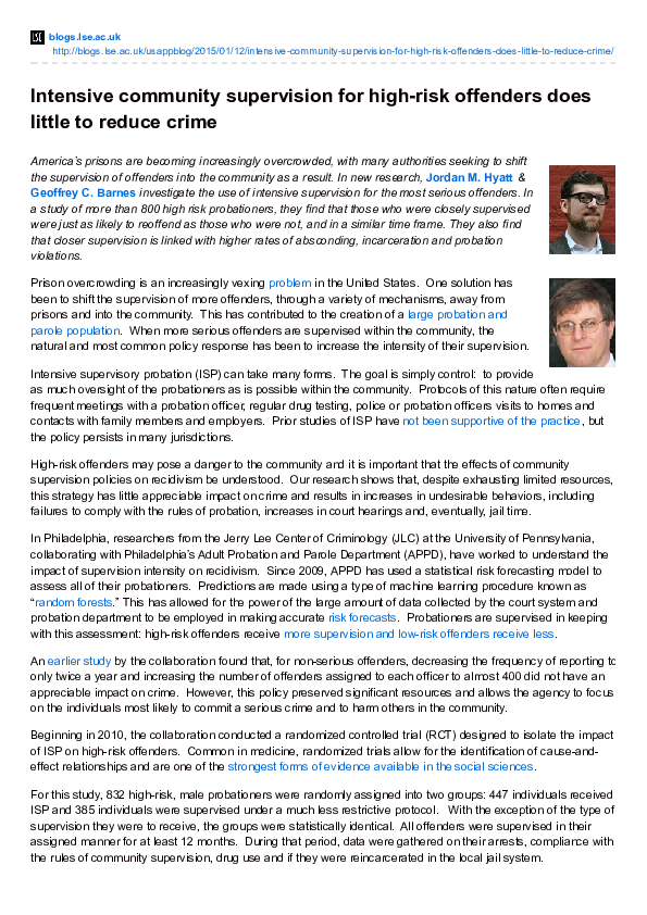 (PDF) Intensive community supervision for high-risk offenders does ...