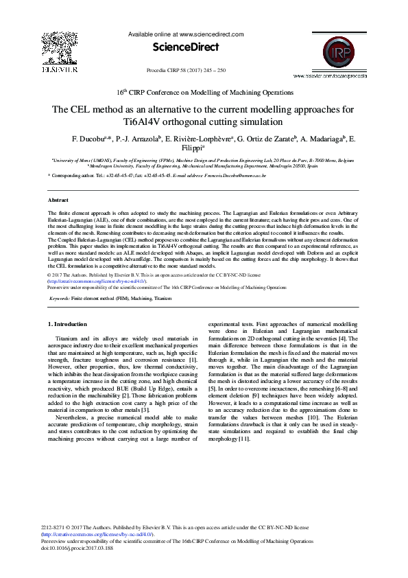 (PDF) The CEL Method as an Alternative to the Current Modelling ...