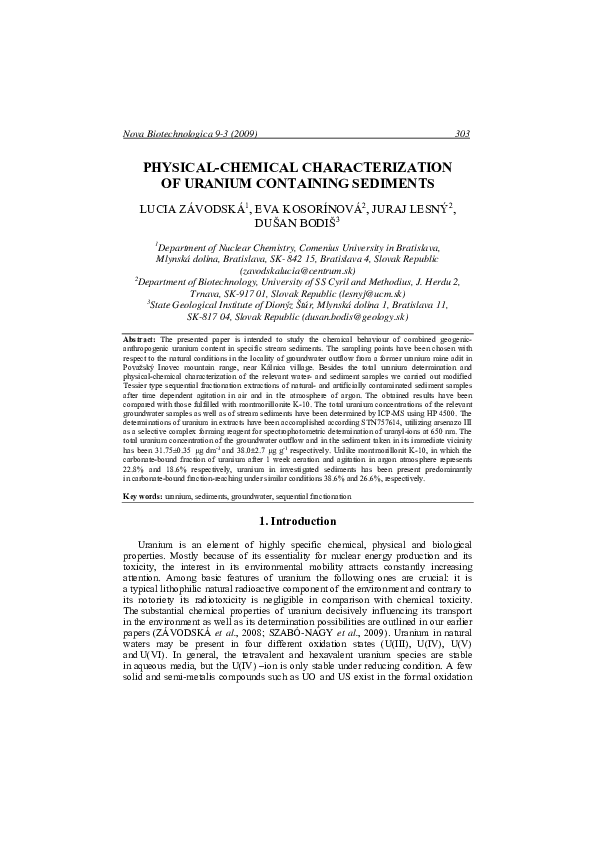 (PDF) Physical-chemical characterization of uranium containing ...