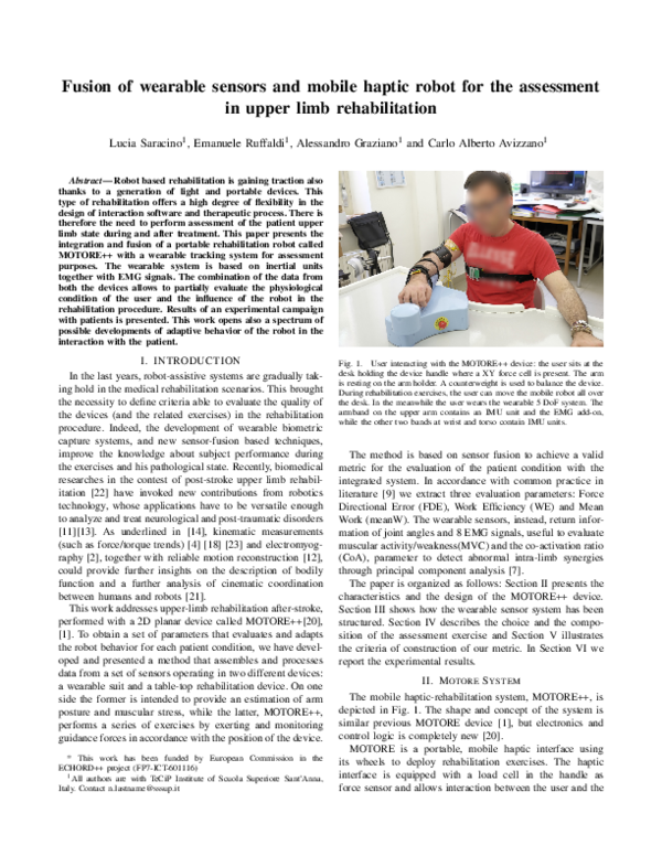 Fusion of wearable sensors and mobile haptic robot for the assessment ...