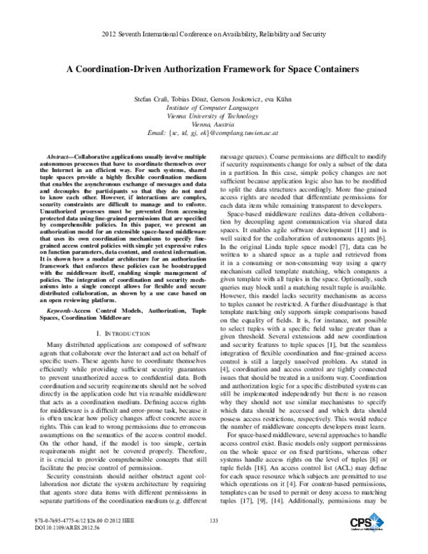 (PDF) A Coordination-Driven Authorization Framework for Space Containers | Geri Joskowicz ...