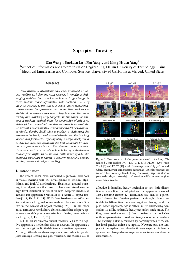 Pdf Superpixel Tracking Ming Hsuan Yang 
