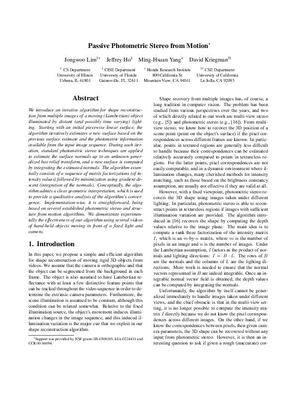 (PDF) Iterative Shape Reconstruction via Motion