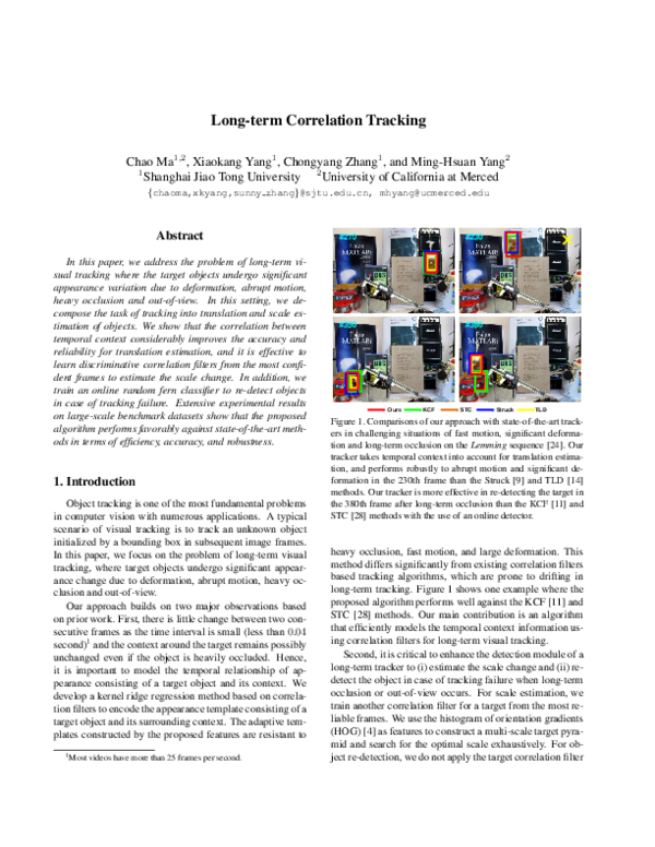 (PDF) Long-term correlation tracking