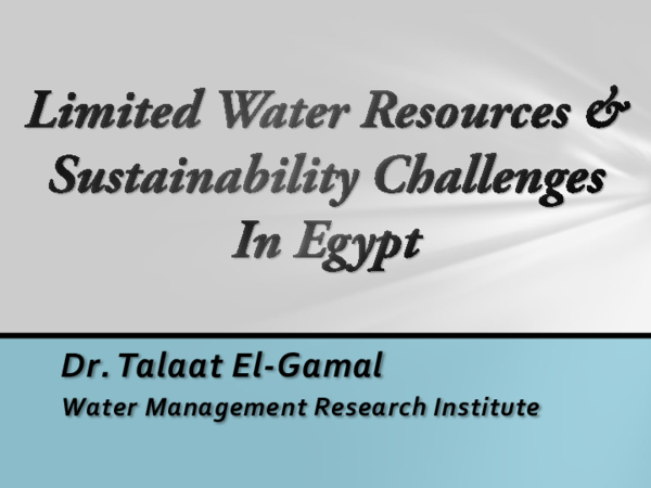 (PDF) Limited Water Resources & Sustainability Challenges in Egypt
