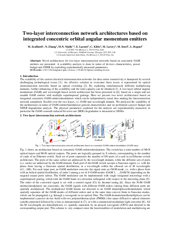 (PDF) Two-layer interconnection network architectures based on integrated concentric orbital ...