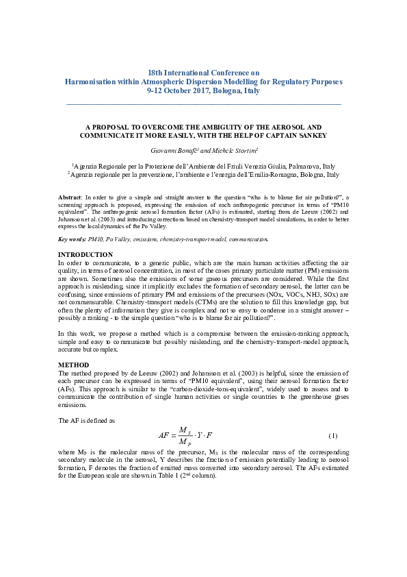 (PDF) A proposal to overcome the ambiguity of the aerosol and ...