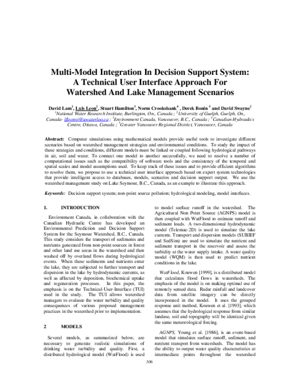 (PDF) Multi-model integration in a decision support system: a technical ...