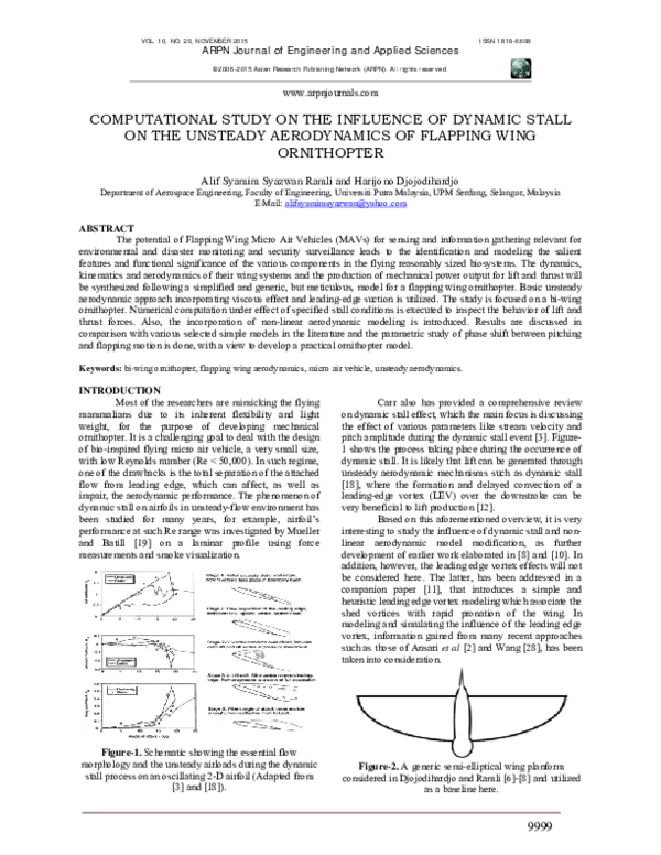 (PDF) Computational Study on the Influence of Dynamic Stall on the Unsteady Aerodynamics of ...