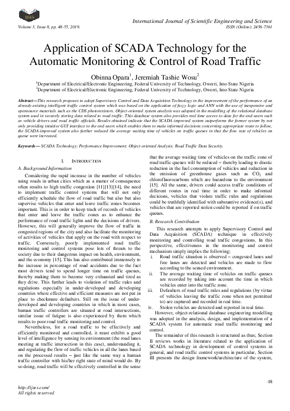 (PDF) Application of SCADA Technology for the Automatic Monitoring ...