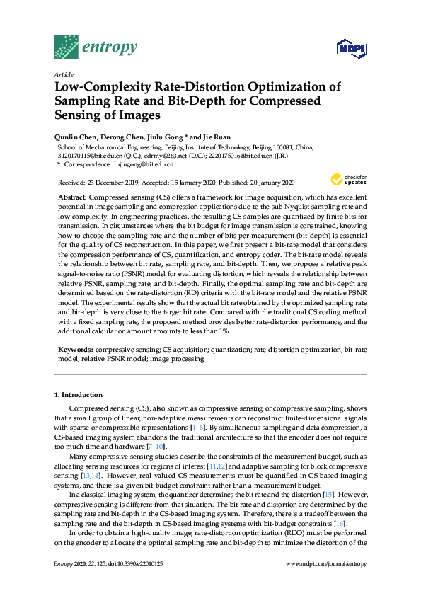 (PDF) Low-Complexity Rate-Distortion Optimization of Sampling Rate and ...