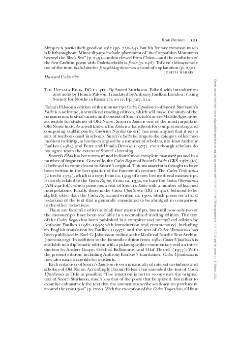 (PDF) Review The Uppsala Edda. DG 11 4to Sturluson Snorri Viking ...