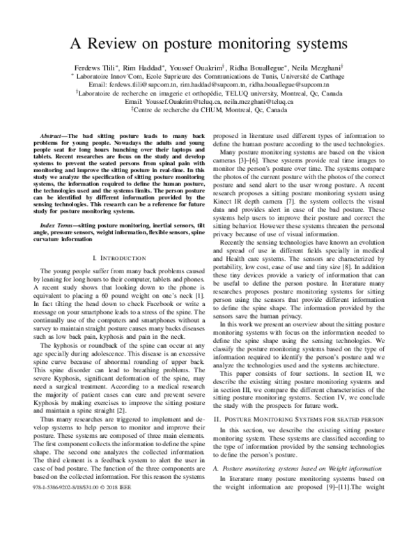 (PDF) A Review on posture monitoring systems