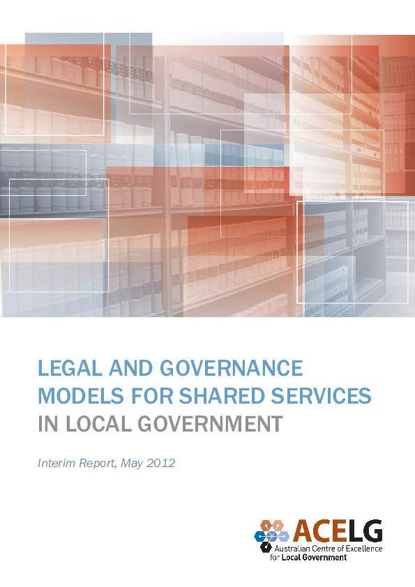 (PDF) Legal and governance models for shared services in local government
