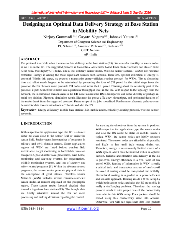 (PDF) Designing an Optimal Data Delivery Strategy at Base Station in Mobility Nets