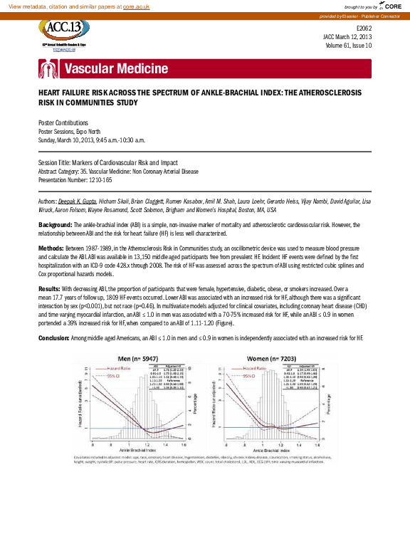 (PDF) Heart Failure Risk Across the Spectrum of Ankle–Brachial Index ...