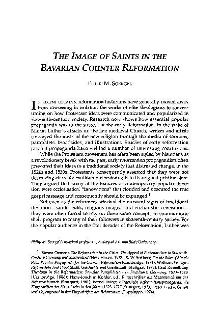 (PDF) The Image of Saints in the Bavarian Counter Reformation