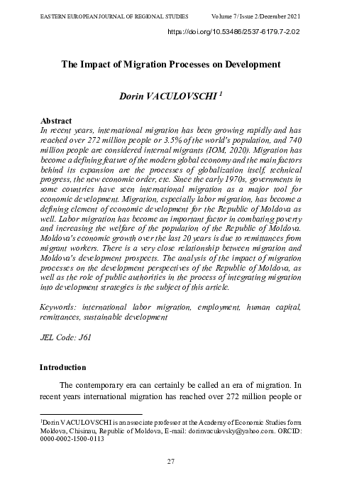 (PDF) The Impact of Migration Processes on Development