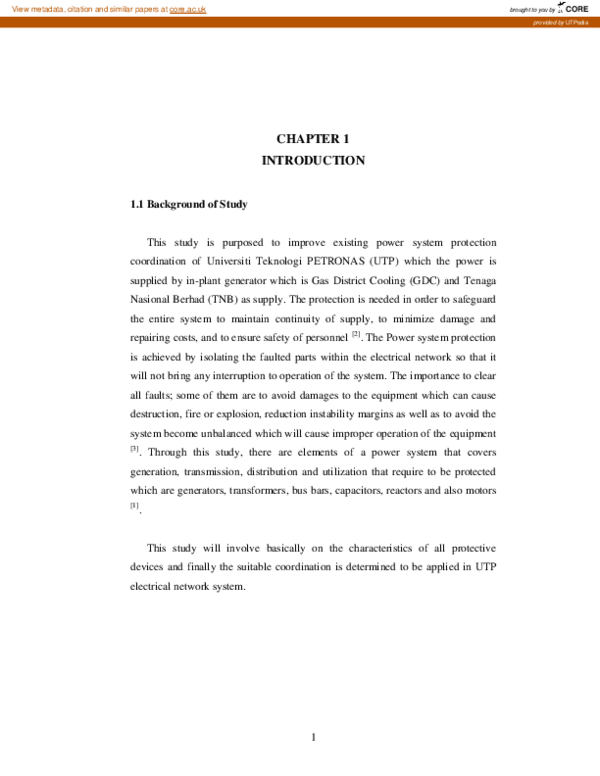 (PDF) Power System Protection Coordination Studies At Universiti ...