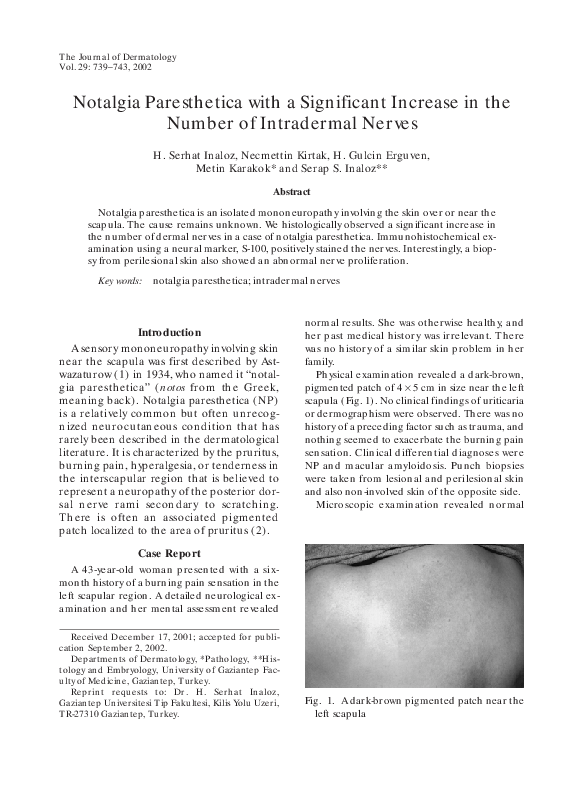 (PDF) Notalgia Paresthetica with a Significant Increase in the Number ...
