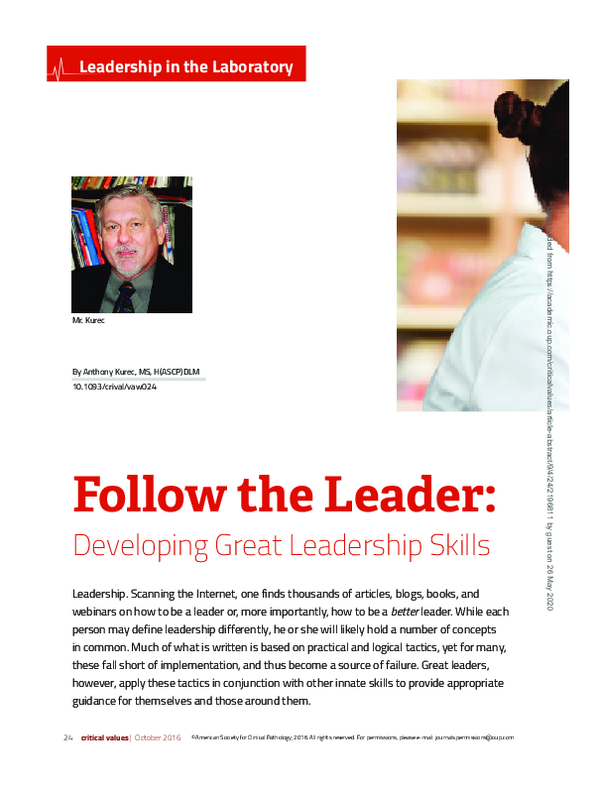 (PDF) Follow the Leader: Developing Great Leadership Skills