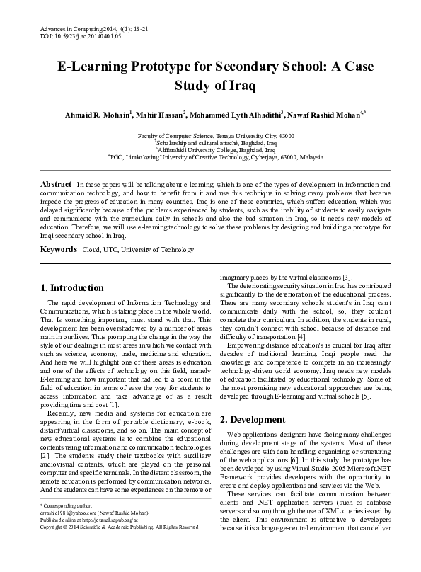 (PDF) Prototype of E-Learning Management System for secondary school in ...