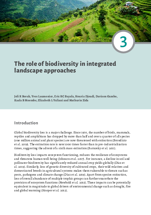 (PDF) The role of biodiversity in integrated landscape approaches ...