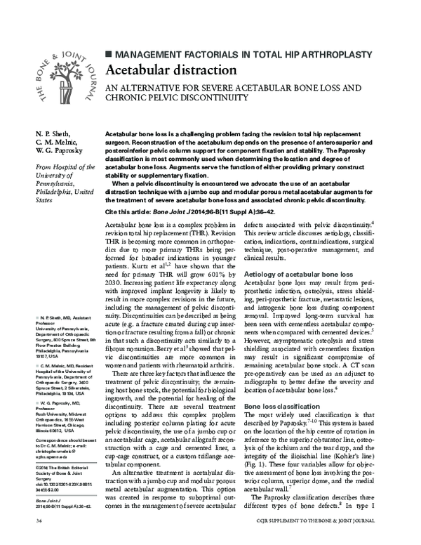 (PDF) Acetabular distraction