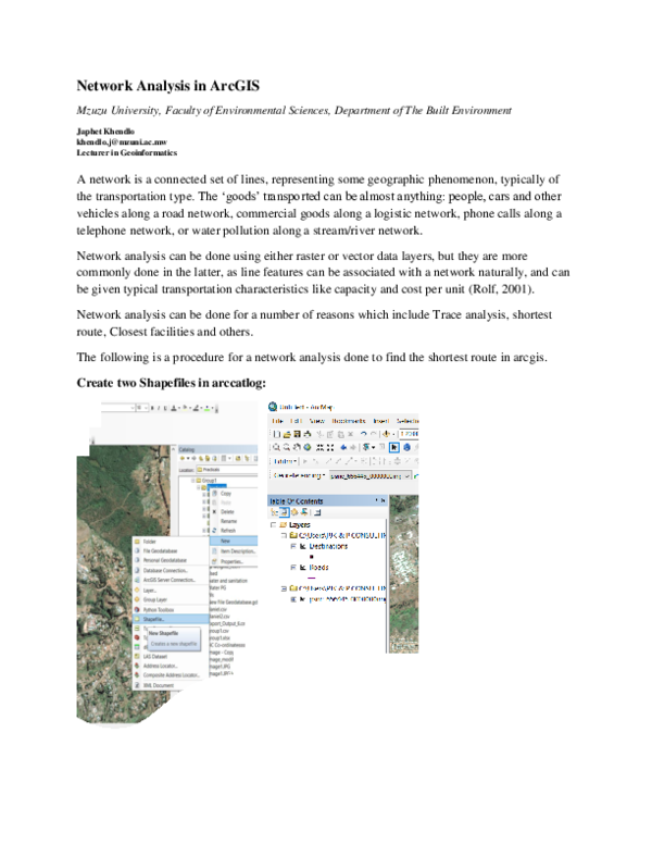 (PDF) Network Analysis in ArcGIS