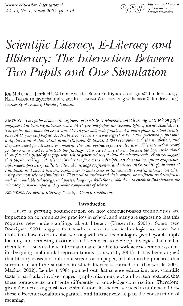 (PDF) Scientific Literacy, E-Literacy and Illiteracy: The Interaction ...