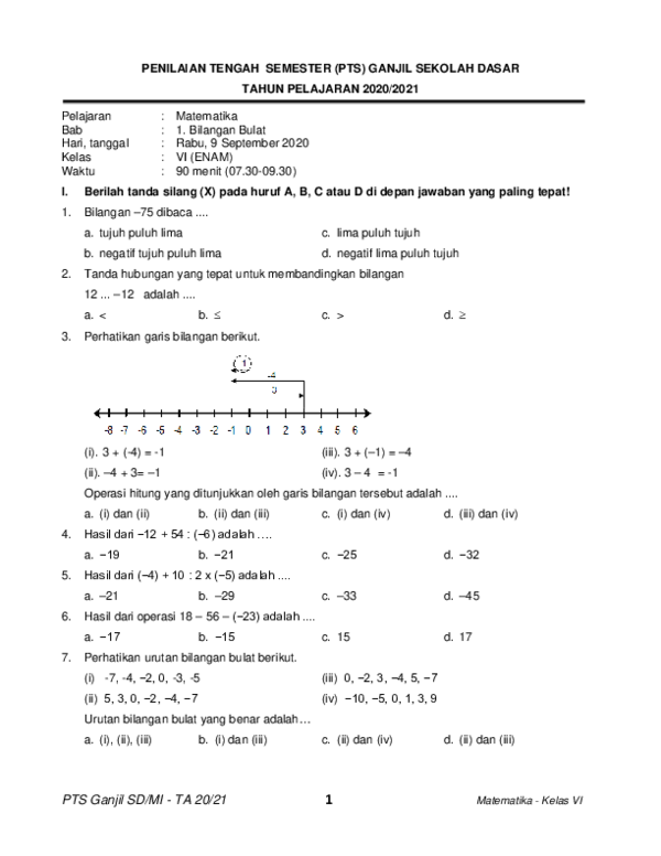 (PDF) PTS GANJIL MATEMATIKA | Muflikh Wakhidi - Academia.edu
