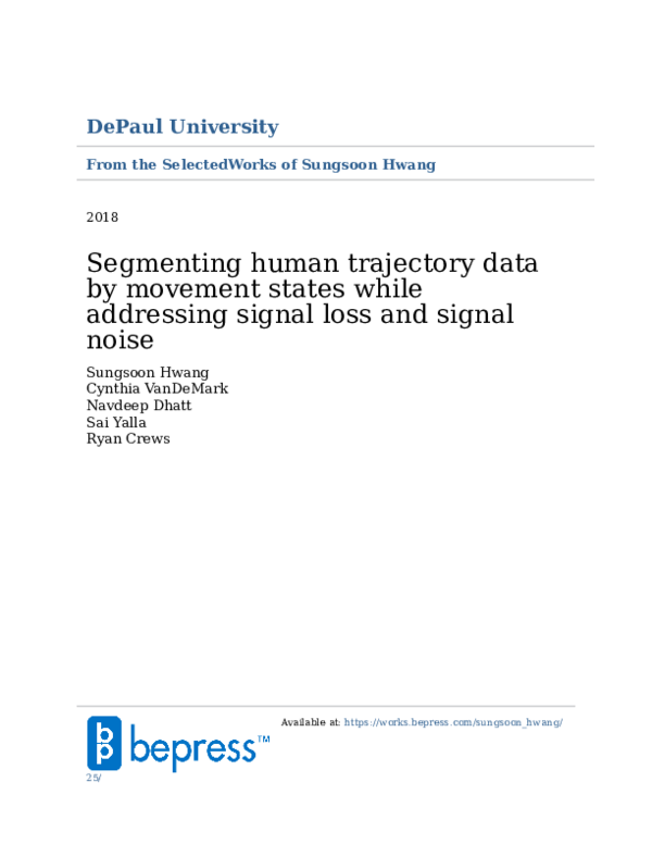 (PDF) Segmenting human trajectory data by movement states while ...