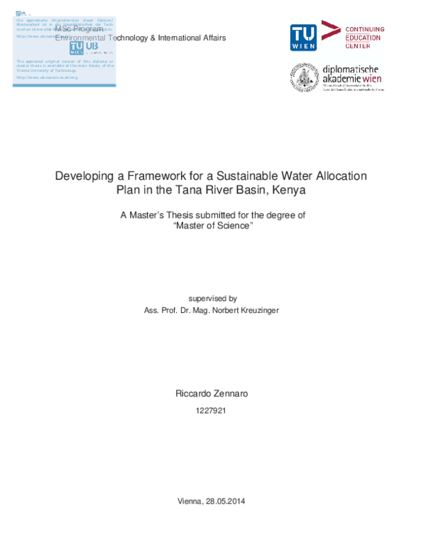 (PDF) Developing a framework for a sustainable water allocation plan in ...