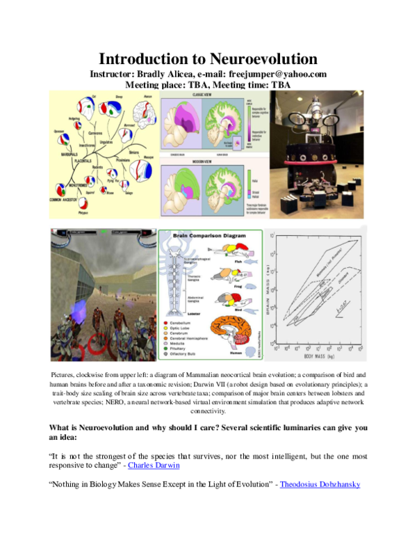 (PDF) Introduction to Neuroevolution