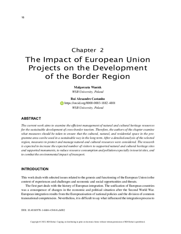 (PDF) The Impact of European Union Projects on the Development of the ...